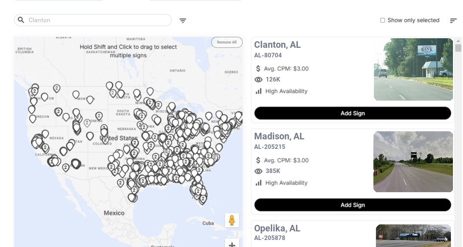 Clanton Billboards, Self-serve, On Any Budget | Blip | Blip Billboards