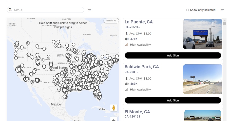 Citrus Billboards, Self-serve, On Any Budget | Blip | Blip Billboards