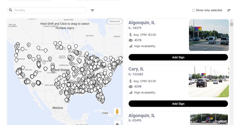 Huntley Billboards, Self-serve, On Any Budget | Blip | Blip Billboards