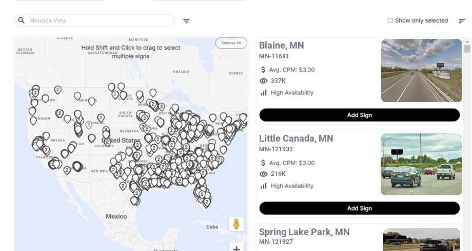 Mounds View Billboards, Self-serve, On Any Budget | Blip | Blip Billboards