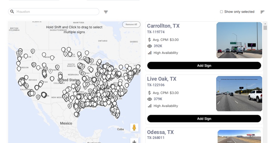 Houston Billboards, Self-serve, On Any Budget | Blip | Blip Billboards